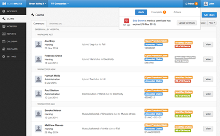 Injury Master - Online Workers Compensation Management
